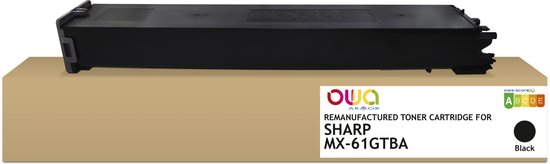 OWA Toner SHARP MX-61 GTBA - Refurbished Sharp toner met chip - Zwart ...