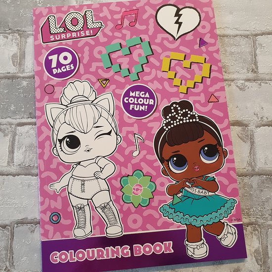 LOL Surprise, Kleurboek, 70 pages, mega colour fun, colouring book | bol