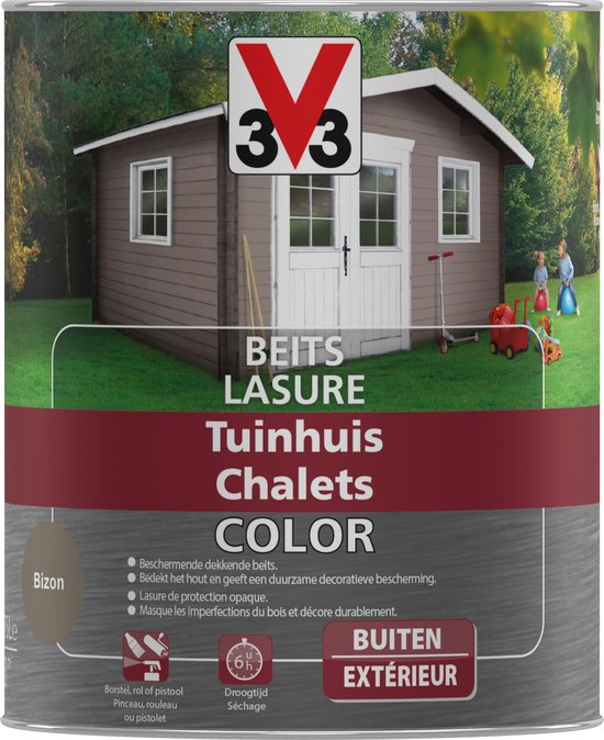 V33 Tuinhuis Color - Bizon - 0,75 l - 12 m²/l | bol