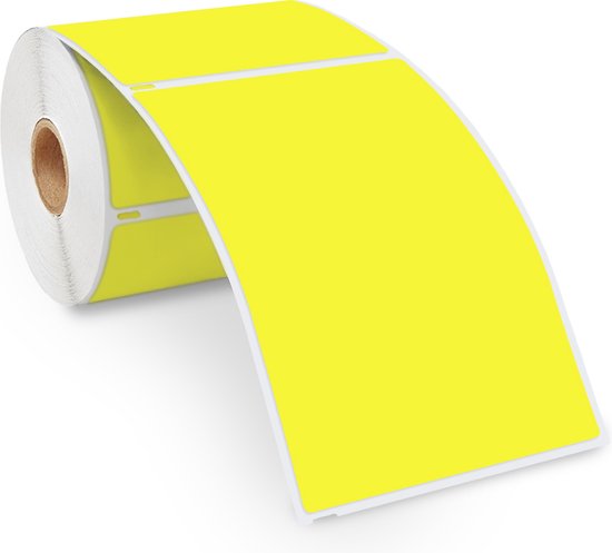 Zebra compatible labels geel - 102 mm x 150 mm – 300 labels per rol | bol