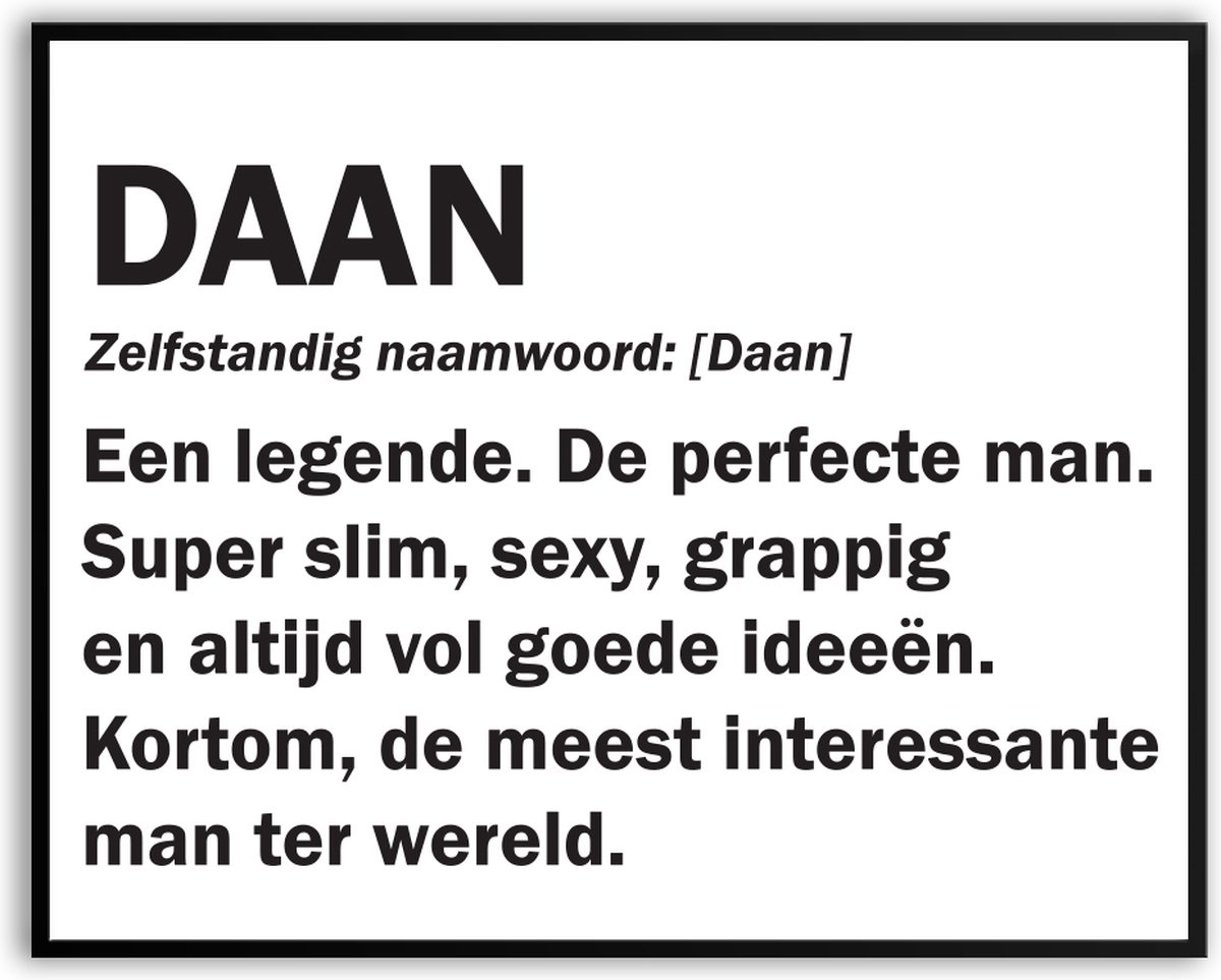 Daan Woordenboek Fotolijst met glas 50 x 70 cm - Prachtige kwaliteit ...