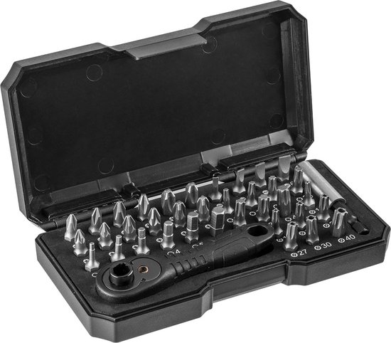 NEO TOOLS Ratelbitset 38-Delig Met Handige Mini Ratel 1/4'' S2 Staal | bol