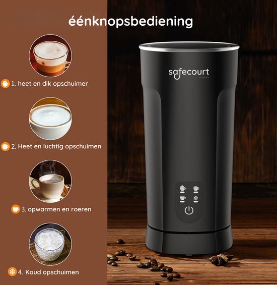 Safecourt Kitchen Melkopschuimer - Elektrische Melkopschuimer - 4-in1 ...
