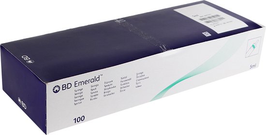 Voordeelverpakking 2 X BD spuit luer tip centrisch, 5ml, 100st (307731 ...