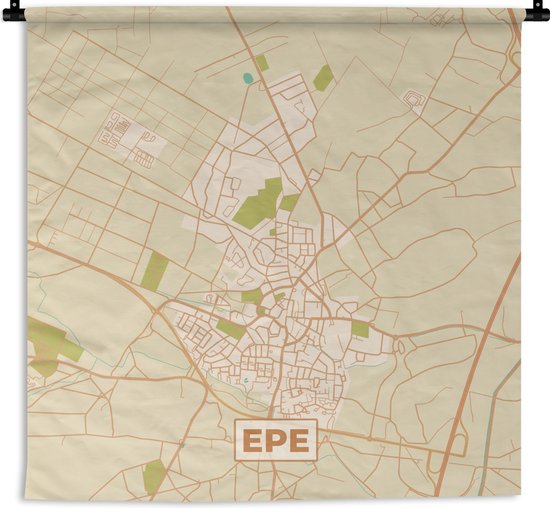 Wandkleed - Wanddoek - Plattegrond - Stadskaart - Epe - Kaart - 60x60 ...