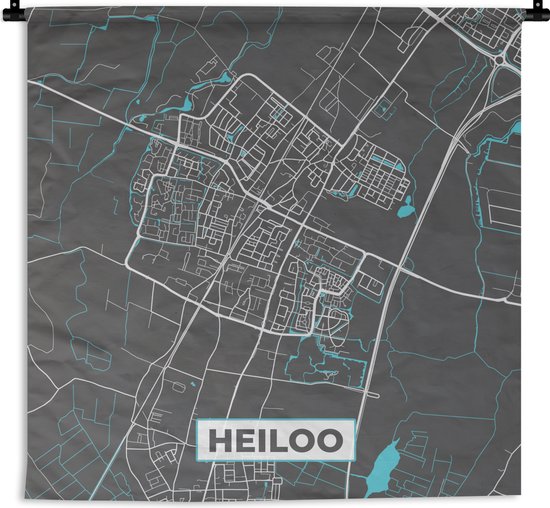 Wandkleed - Wanddoek - Heiloo - Stadskaart - Plattegrond - Kaart ...