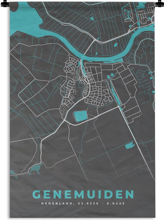 Wandkleed - Wanddoek - Kaart - Genemuiden - Plattegrond - Stadskaart ...