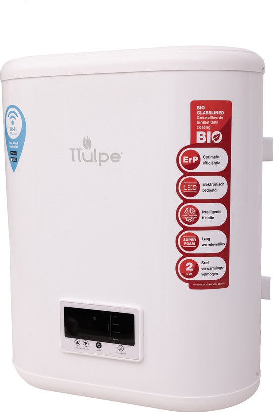 TTulpe Comfort 30-V 30 liter platte boiler verticaal Wi-Fi | bol