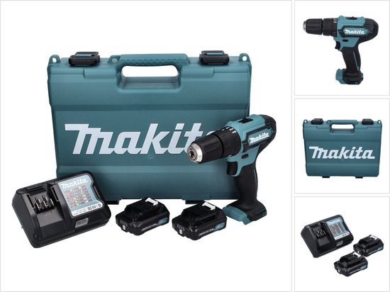 MAKITA HP333DWAE 12 Volt CXT accuboormachine met klopfunctie met 2x 2 ...