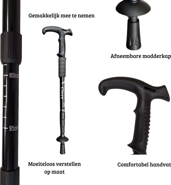 Janse® verstelbare wandelstok - Lopen - Comfort voor wandelaars ...