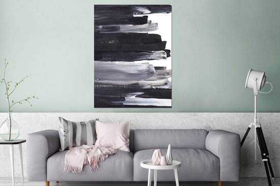 Wanddecoratie Metaal - Aluminium Schilderij Industrieel - Verf - Zwart ...