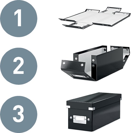 Leitz WOW Click & Store Opbergdoos met Deksel voor CD's - Kartonnen ...