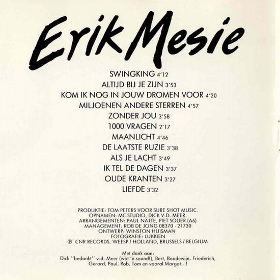 Erik Mesie - Album met Swingking en Altijd Bij Je Zijn | bol