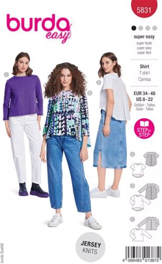 Burda Naaipatronen Dames - Maat 48/Maat 46/Maat 44/Maat 42/Maat 40/Maat ...