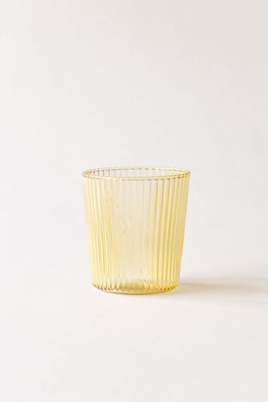 Paveau Waterglas Drinkglas Cable Geel 1 Stuk Bol Paveau Waterglas Drinkglas Cable Geel 1 Stuk Bol