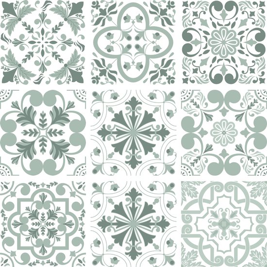Set van 9 tegelstickers Portugal - Portugese vintage motieven - 15cm x 15cm - voor... | bol