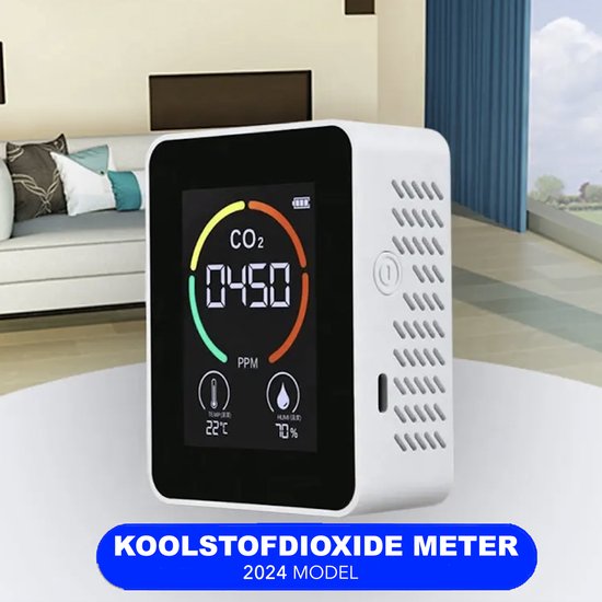 Co2 Meter - 3 IN 1 - Hygrometer - Binnen - Luchtvochtigheidsmeter ...