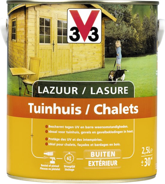 V33 Lazuur Tuinhuis - Mahonie - 2.5L - Mahonie | bol