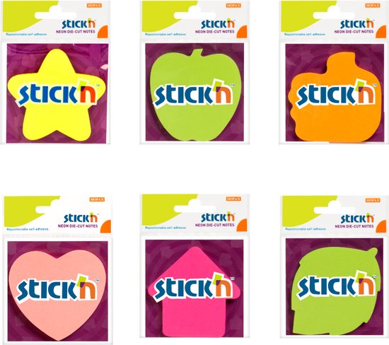 Stick'n Memoblaadjes - Ster - Appel - Duim - Hartje - Pijl - Blad - 300 ...