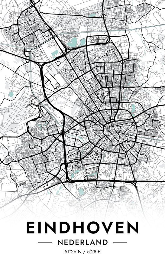 Eindhoven Poster Blauw | Eindhoven Map | Kaart van Eindhoven ...