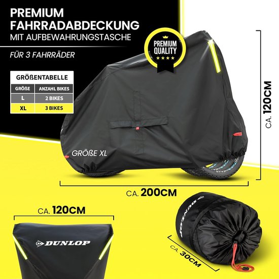 Fietsgarage voor 3 x fiets, premium fietsafdekking, anti-roest, 200 x ...