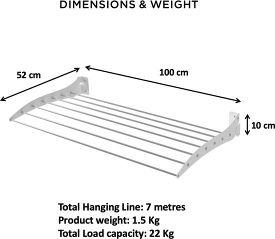 Equivera Wanddroogrek - Wanddroogrek Inklapbaar - Droogrek - Wand ...