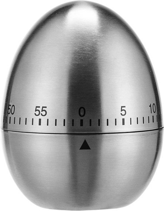 2x RVS kookwekkers / eierwekkers in ei vorm 7,5 cm - Analoge kookwekker ...