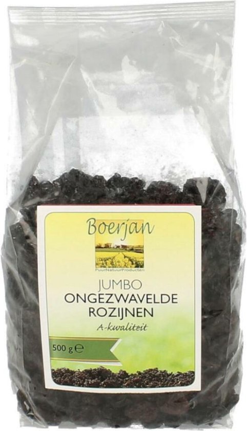 Boerjan Rozijn Jumbo Blauw Ongezwaveld 500 gr | bol
