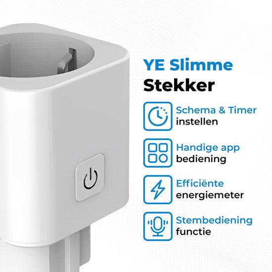 Slimme Stekker - Smart Plug - Incl. Tijdschakelaar & Energiemeter | bol
