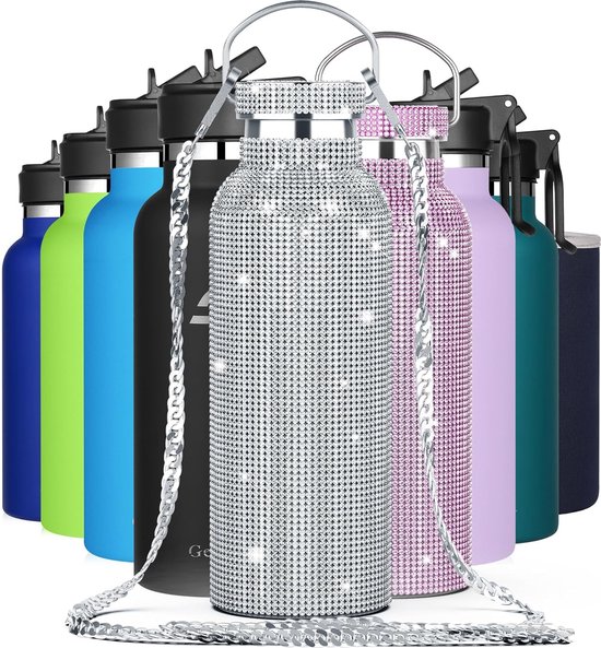 waterfles, roestvrij staal, dubbelwandig, 500 ml, lekvrij, BPA-vrij ...