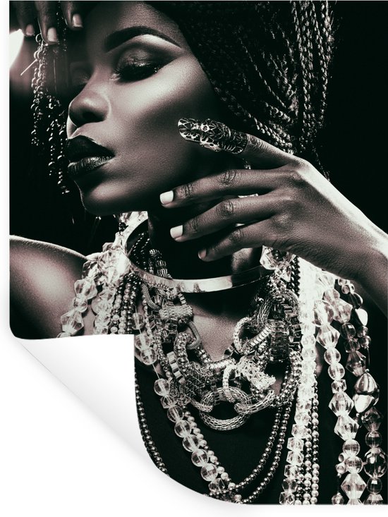 Muurstickers - Sticker Folie - Sieraden - Vrouw - Ring - Zwart - Wit ...