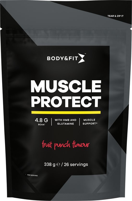 Body&Fit Muscle Protect BCAA - Fruit Punch Smaak - 338 gram (26 ...