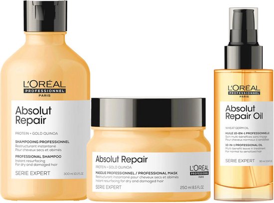 L'Oreal - Absolut Repair Trio Limited Edition Set - 300+250+90ml | bol