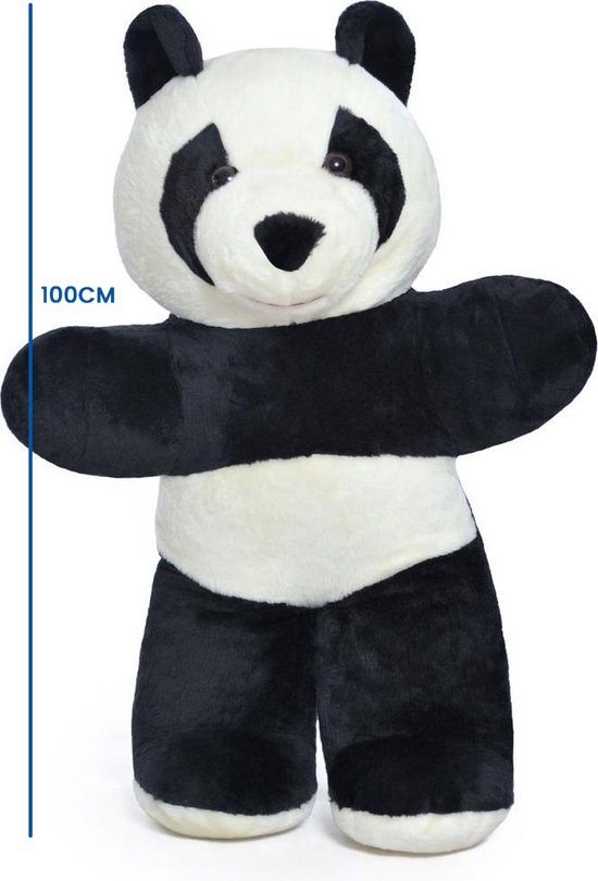 Panda knuffel - XL - 100 cm - zwart wit | bol