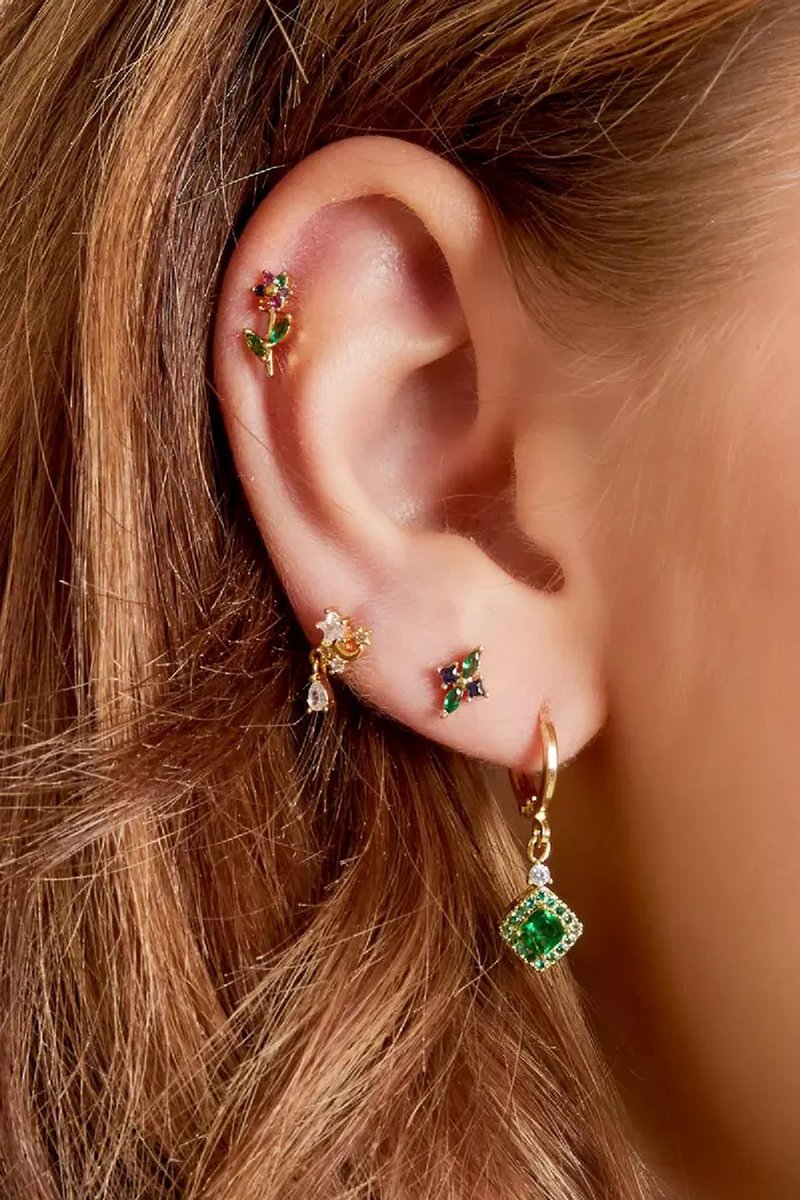 Piercing maan en ster - Sparkle collectie Roze & Silver Koper | bol