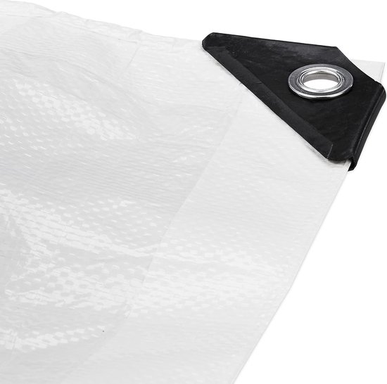 afdekzeil wit, 120g/m², scheurvast zeil van PE, met ringen, waterdicht ...