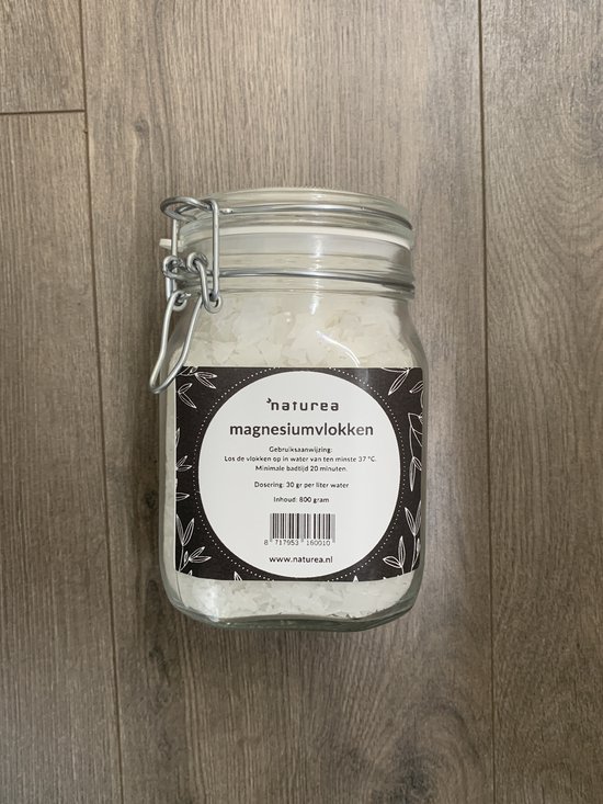 Naturea - Magnesium Vlokken - 800 gram in hersluitbare glazen pot | bol