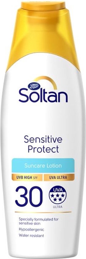 Soltan Zonnebrand Lotion Sensitive Protect SPF30 | bol