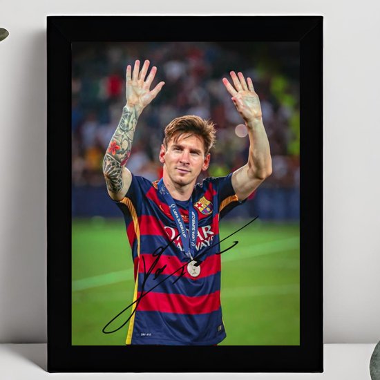 Lionel Messi Ingelijste Handtekening – 15 x 10cm In Klassiek Zwart ...