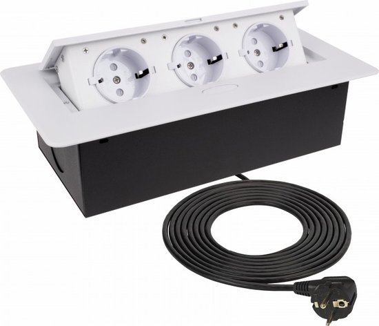 Design Light Stekkerdoos - Verdeelstekker met 3 stopcontacten - Inbouw ...