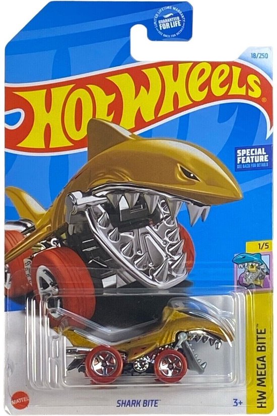 HOT WHEELS SHARK BITE GOLD 18/250 1:64 HW MEGA BITE | bol