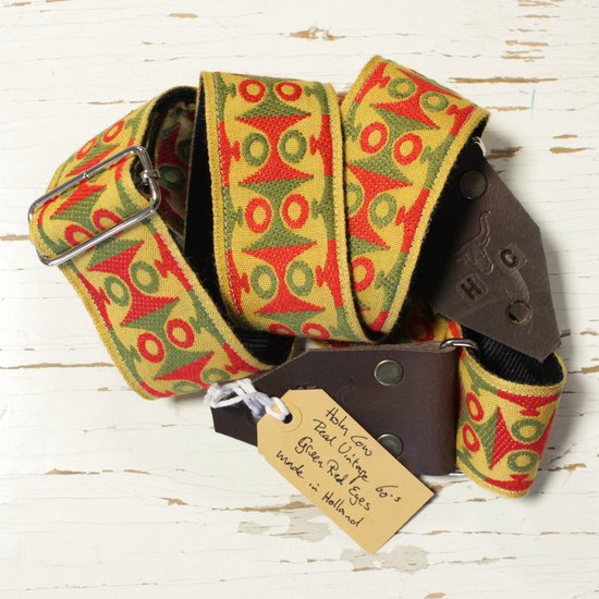 Holy Cow Straps 60's Green Red Eyes - Real vintage 60's gitaarband ...