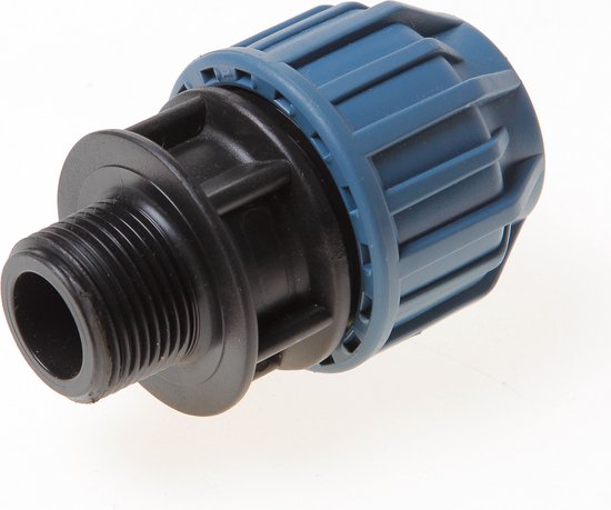 Jason Aansluitstuk PP 90 mm x 2 1/2" knel x buitendraad 12.5bar zwart/blauw... | bol