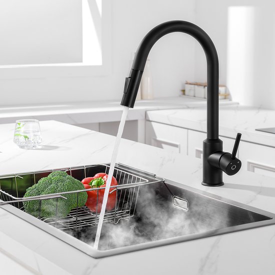 CECIPA max Keuken Kraan Zwart - Lagedruk Keukenkraan - Keukenkraan Met Uittrekbare... | bol