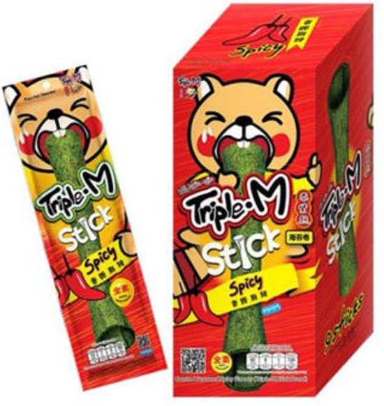 TRIPLE M ROASTED SEAWEED ROLL STICK SPICY (9x3GR) | bol