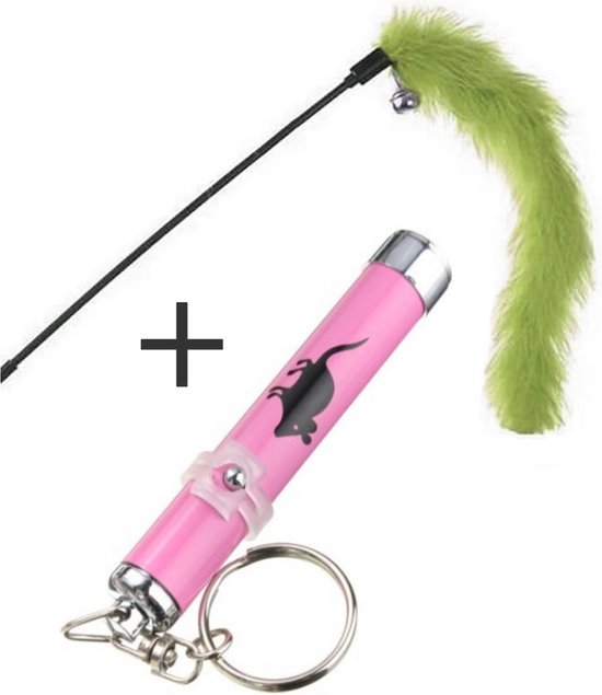 Katten speelgoed LED laser lampje muis & groene speelhengel | bol