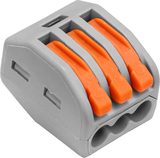 Lasklem Set 10 Stuks - 3 Polig met Klemmetjes - Grijs/Oranje | bol