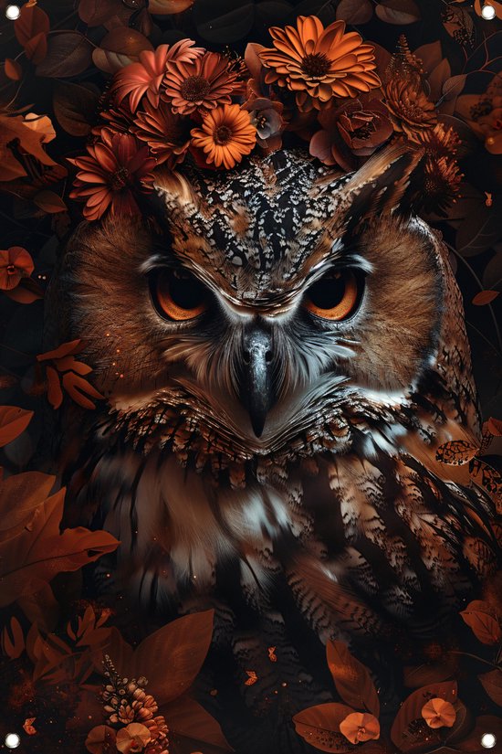 Uil poster - Dier posters - Tuinposters Bloemen - Muurdecoratie buiten ...