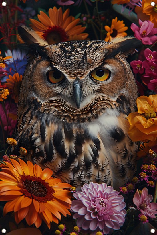 Uil posters - Dier posters - Tuinposters Bloemen - Wanddecoratie tuin ...
