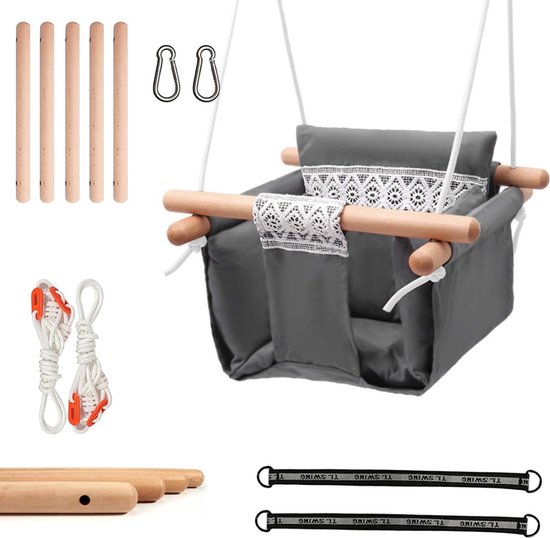 Houten babyschommel, houten schommel voor baby's, schommelzitje ...